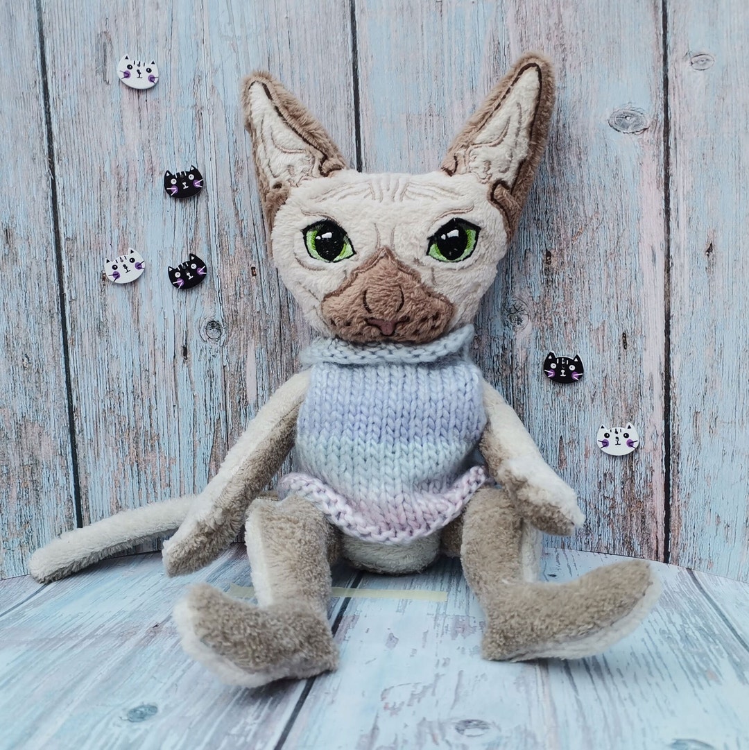 Cat Sphynx, Hairless Cat, Custom Cat Plush, Personalized Pet, One of a ...