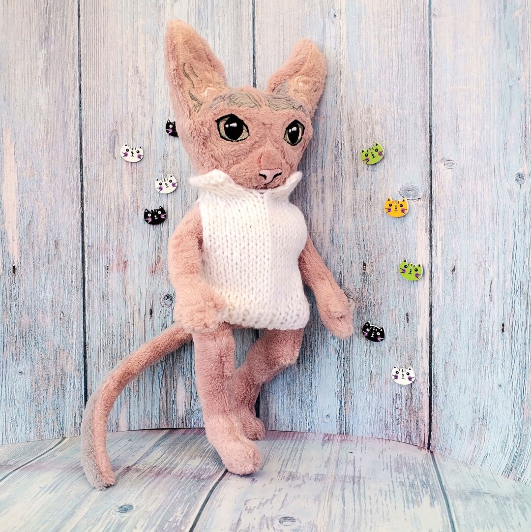 Custom Cat Plush, Sphynx Cat Doll, Elf Cat, Oriental Cat, Maroon Cat ...