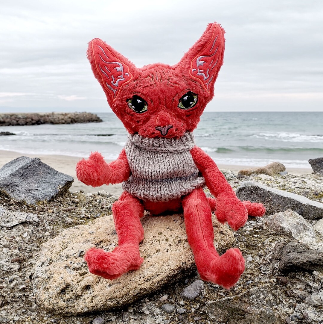 Sphynx Cat Plush, Orange Cat, Red Cat, Hairless Cat, Sphynx Cat Plush ...