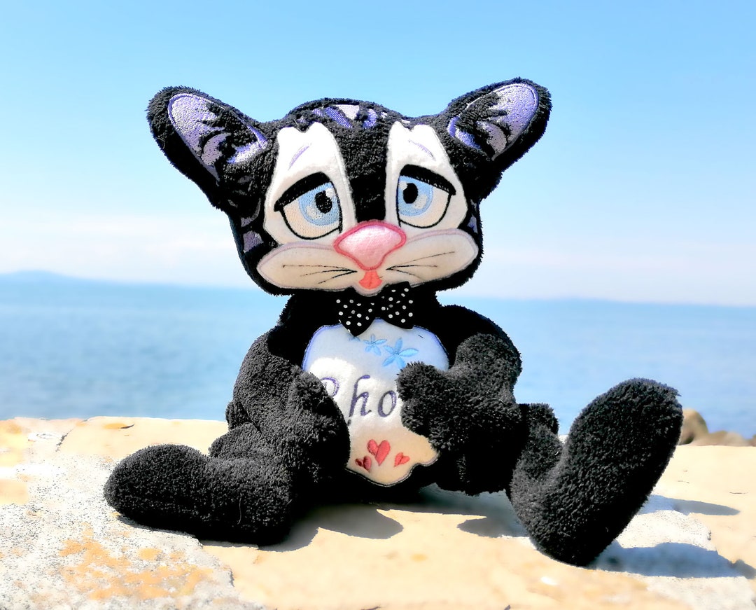 Custom Cat Plush, Black Cat, Personalized Toy, Plush Commission ...