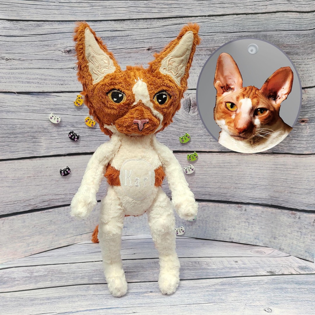 Custom Devon Rex Plush Toy, Personalized Cat Memorial Keepsake ...