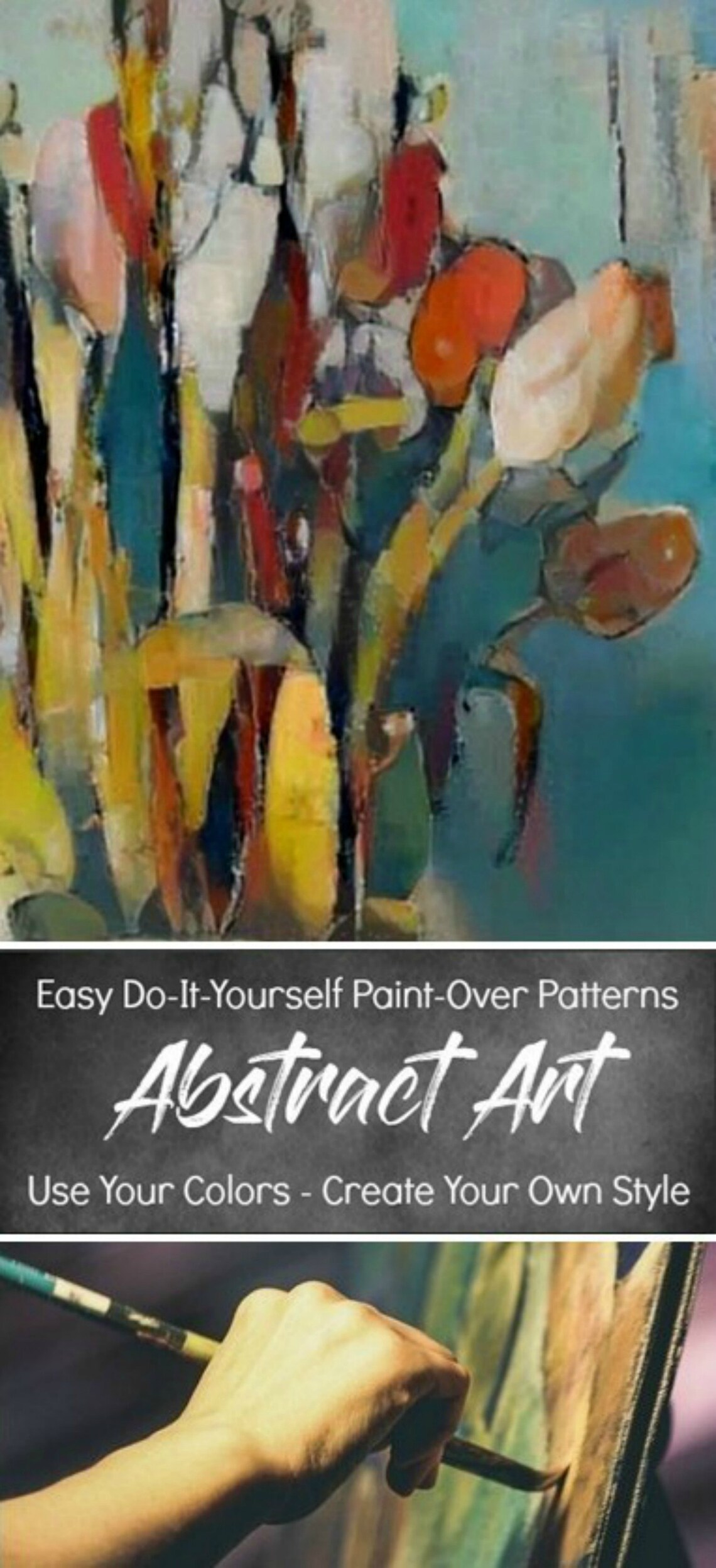 Tulips: DIY Paint-over Pattern for Acrylics Oils Pastels or - Etsy