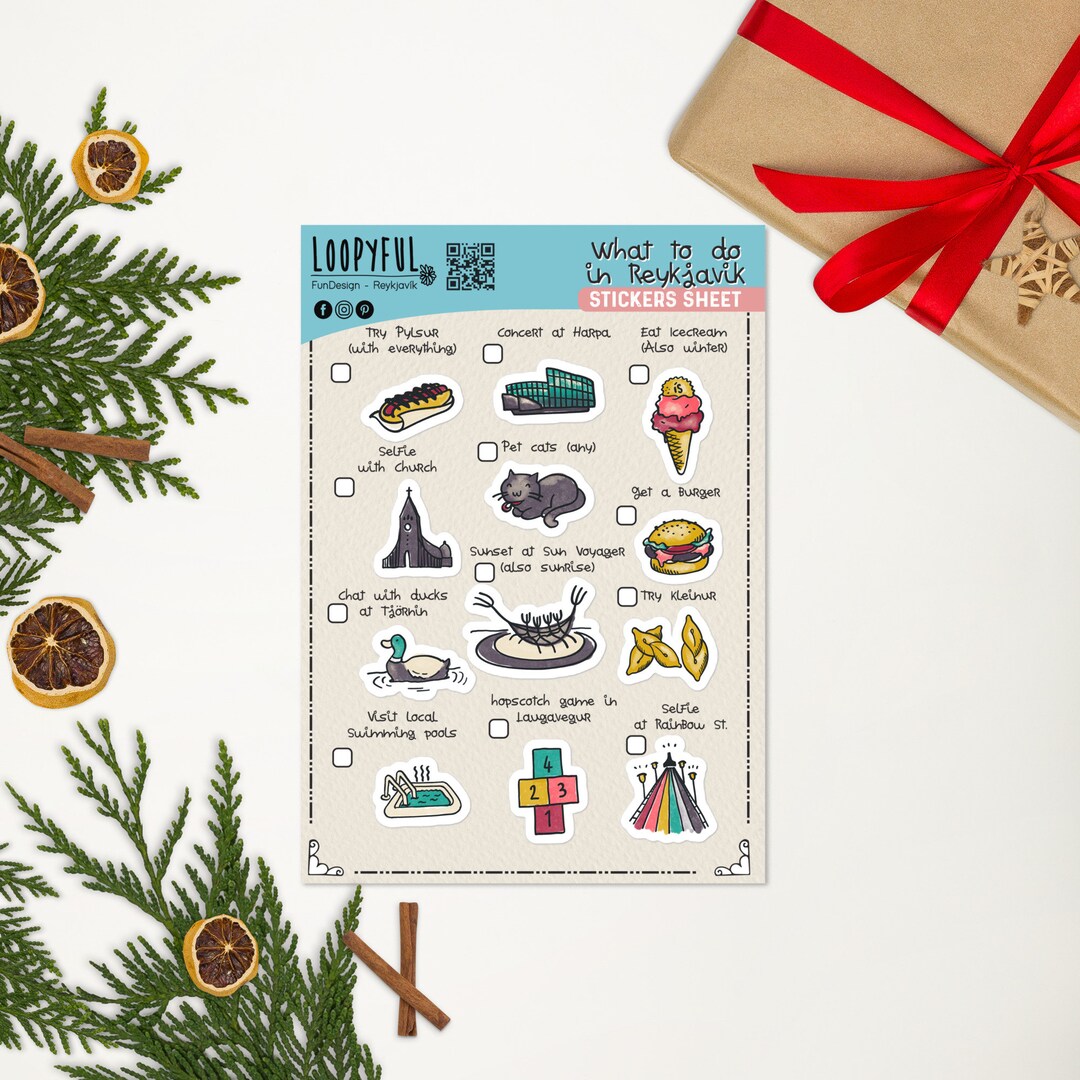 What to Do in Reykjavik Sticker Sheet Tick Them All - Etsy