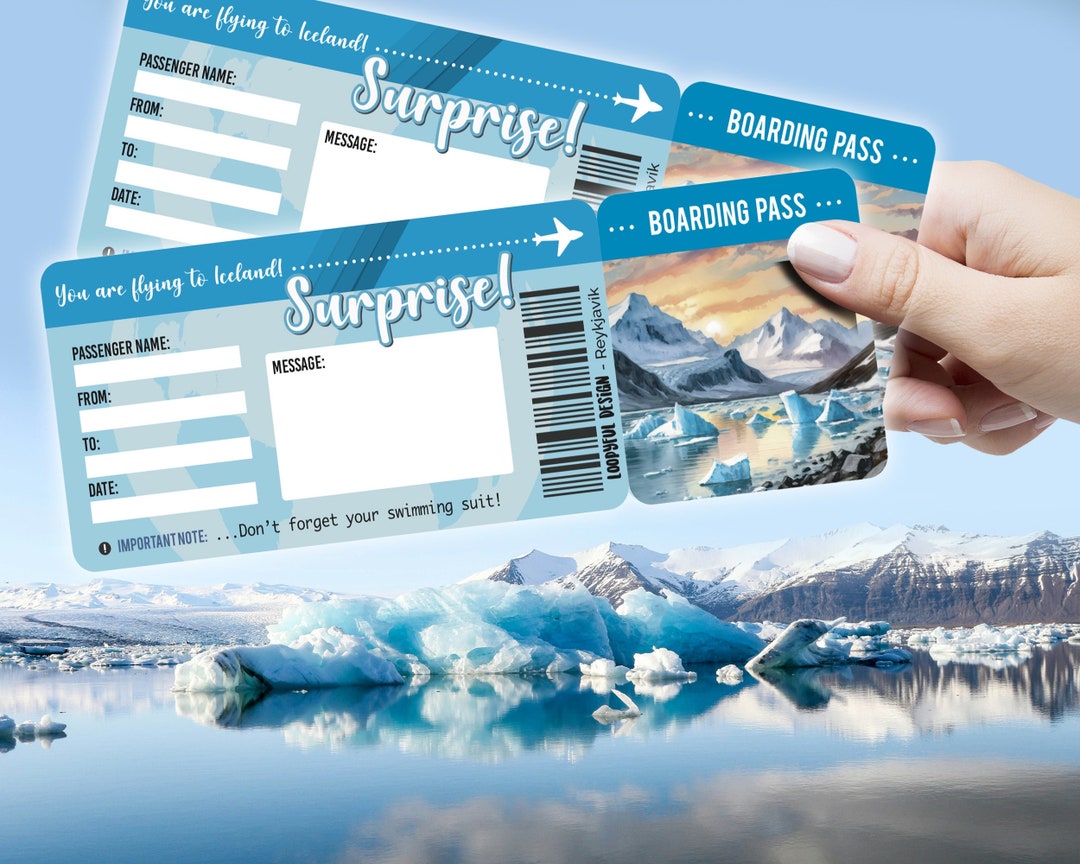 Editable and Printable Boarding Pass for a Surprise Trip Ticket for ...