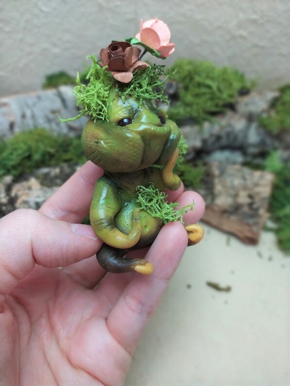 Mandrake, Handmade, Polymer Clay Figure, Magic Creature, Ooak, Flower ...