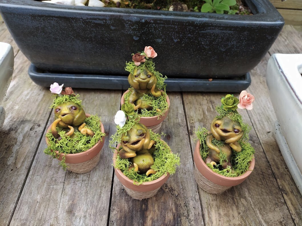 Mandrake, Handmade, Polymer Clay Figure, Magic Creature, Ooak, Flower ...