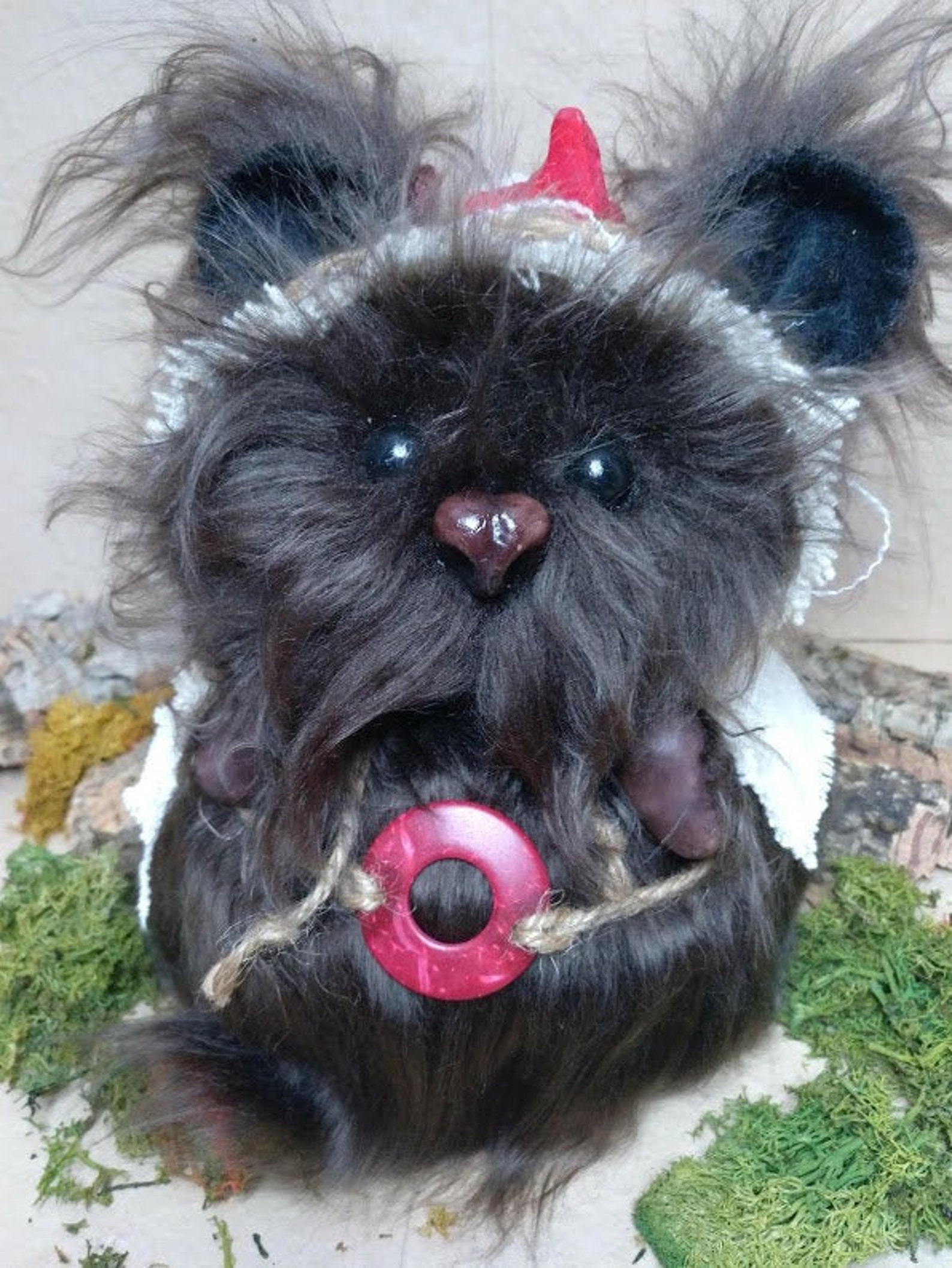 Ukko, Handmade, Art Doll, OOAK, Furry Monster, Fake Fur, Polymer Clay ...