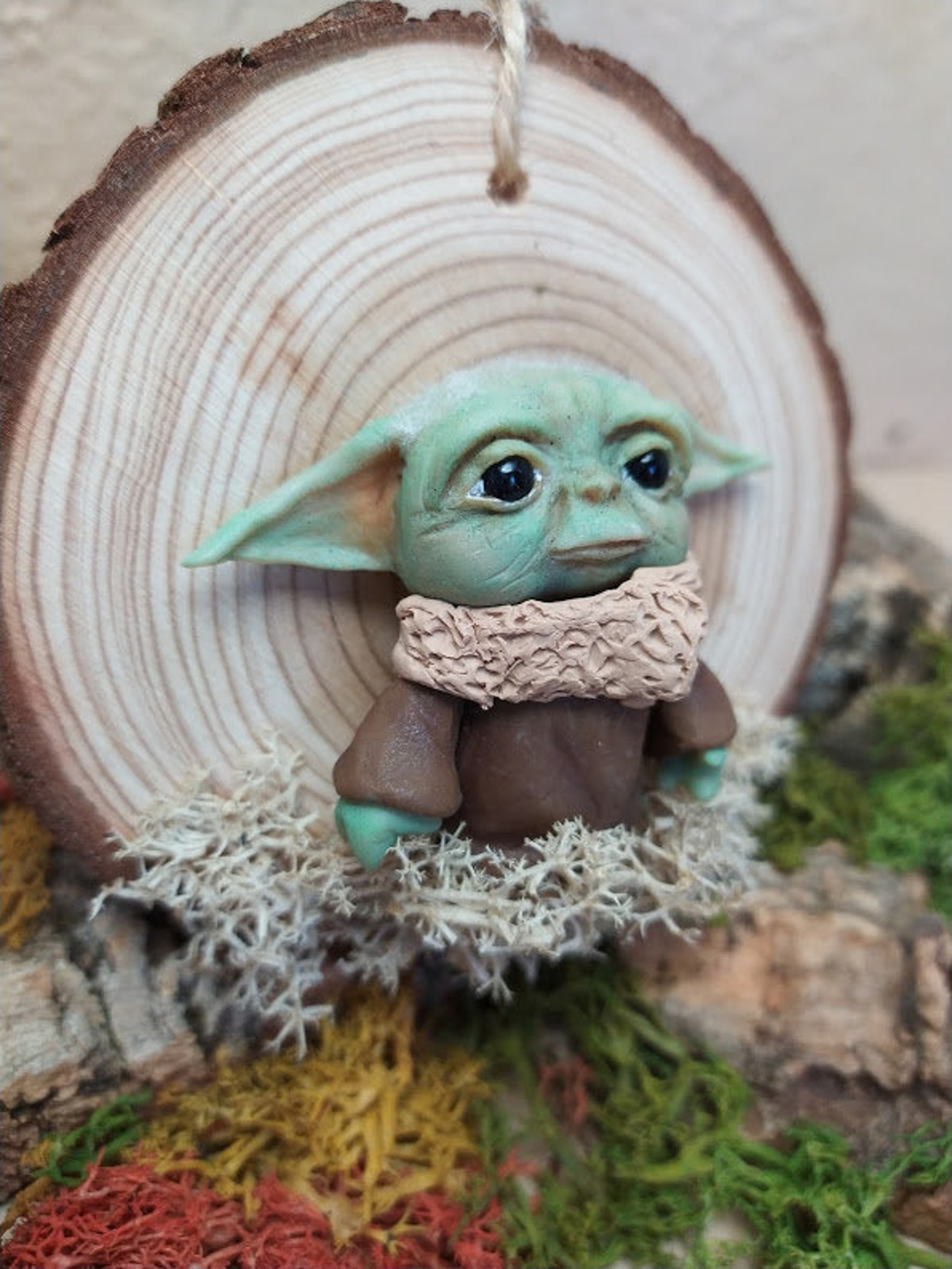 Yoda Grogu The Mandalorian Star Wars Disney Woodslice - Etsy España