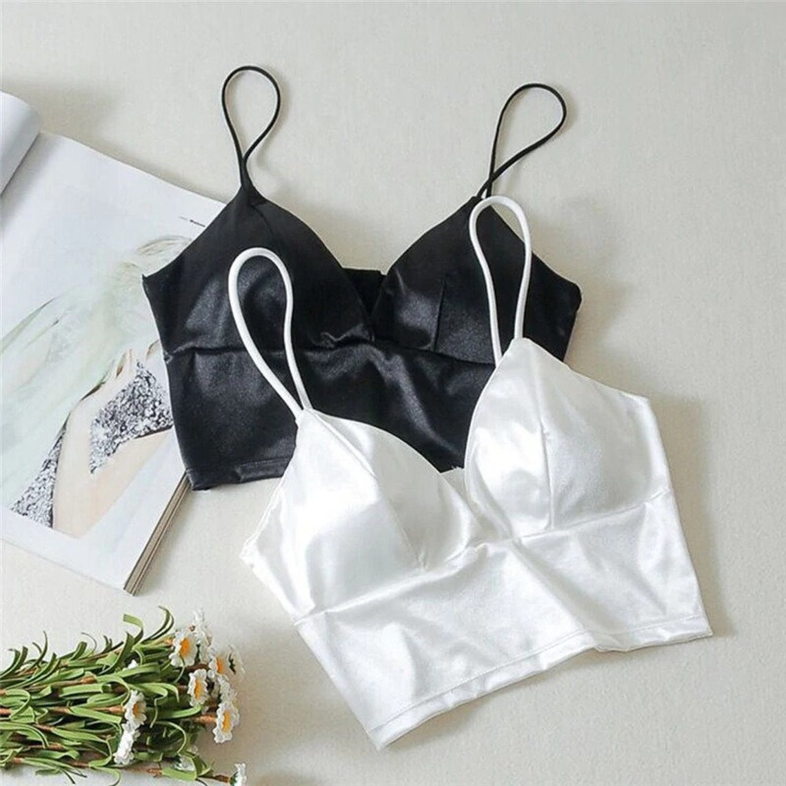 Bustier Top Silk Y2k Bra Bralette Aesthetic Satin Crop Etsy