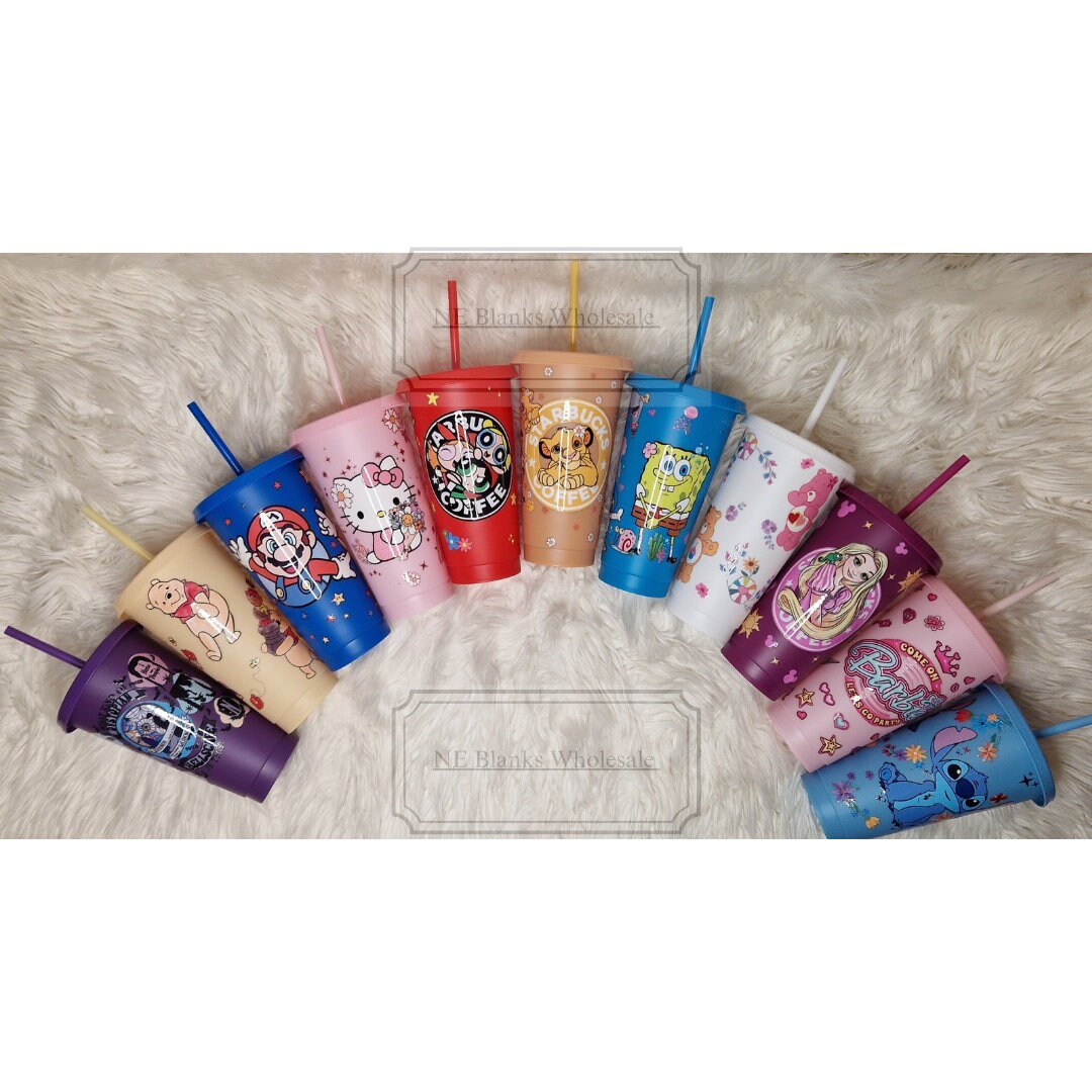 Cartoon Inspired Cold Cup 24ozhello Kitty Powerpuff Girls Disney ...