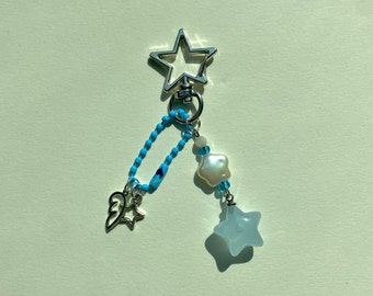 Falling Star Blue Keychain Cute Star Keychain Kawaii Accessory Purse ...