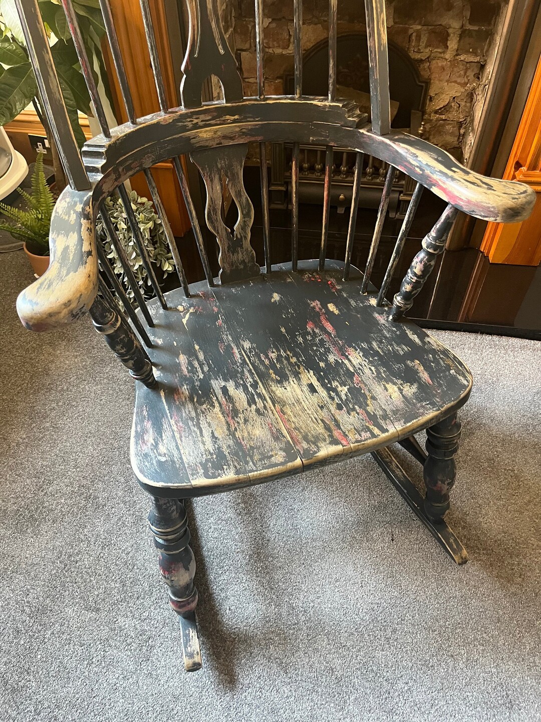 Vintage Windsor Rocking Chair - Etsy