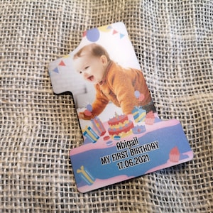 Personalized First Birthday Party Magnet Favours With Online | Etsy