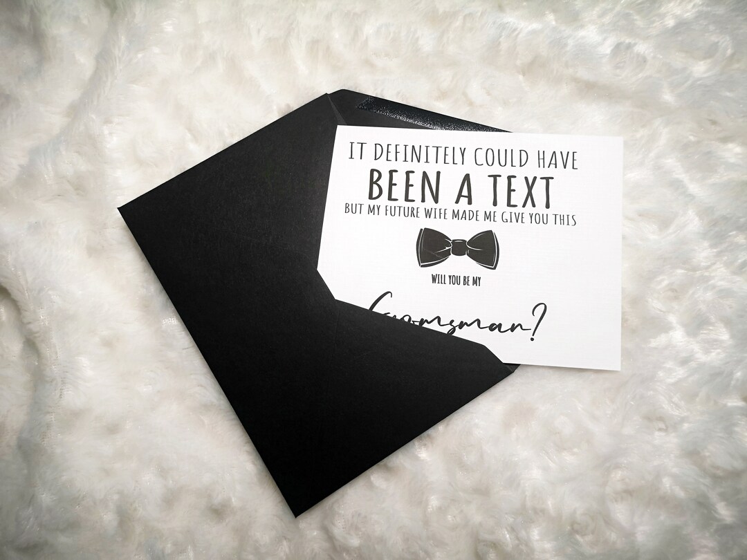 Best Man Groomsman Usher Proposal Note Card With Black Envelope It ...