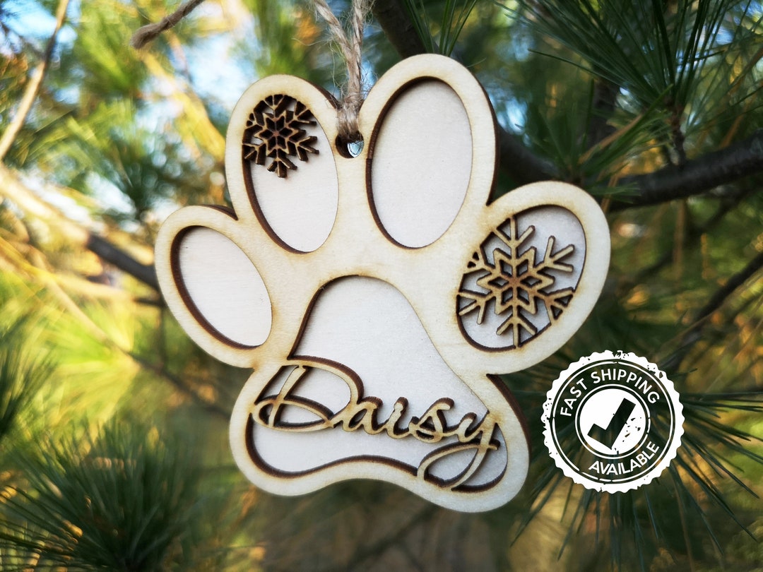 Custom Christmas Wooden Pet Dog Bauble Personalized Tree Decorations ...