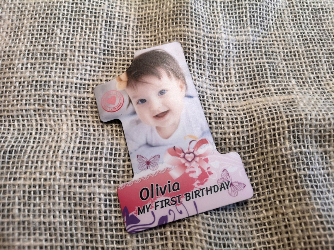 Personalized First Birthday Party Magnet Favours With Online | Etsy