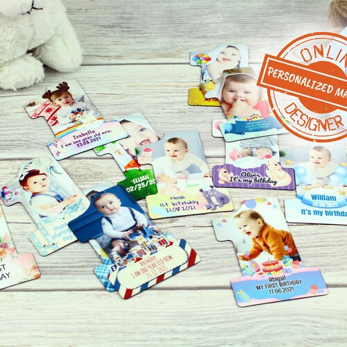Personalized First Birthday Party Magnet Favours With Online | Etsy