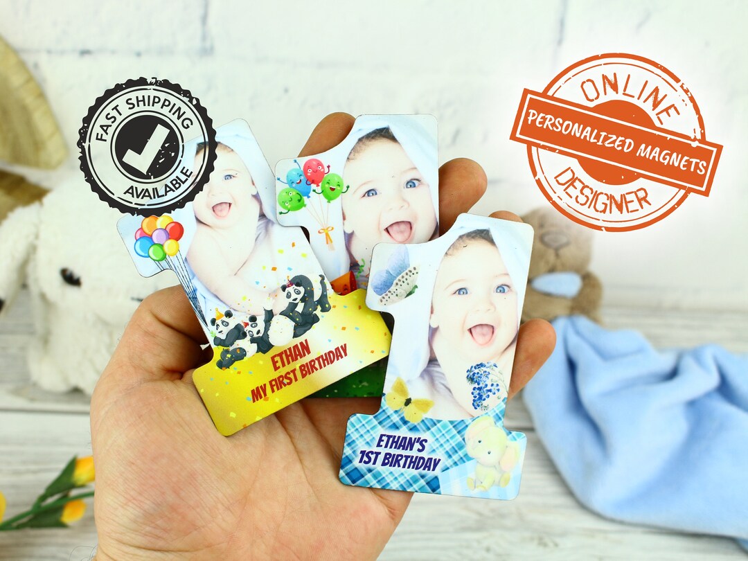 Personalized Magnet One Year Old Baby Birthday First Birthday Party ...