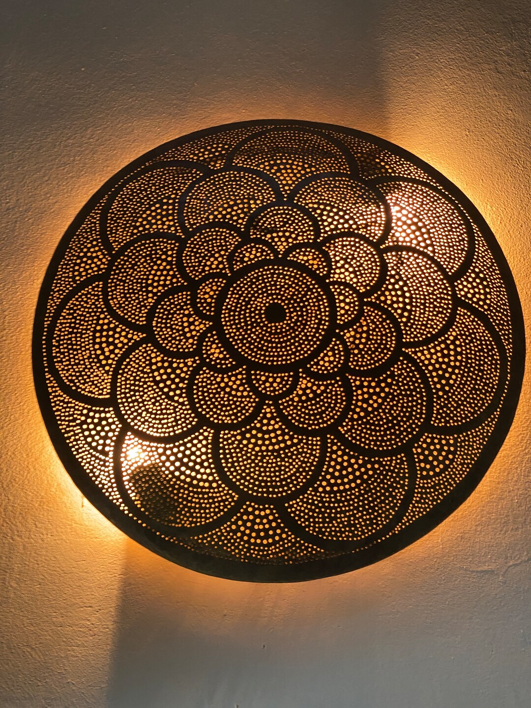 Handmade Moroccan Brass Wall Light: Decorative Lighting - Etsy