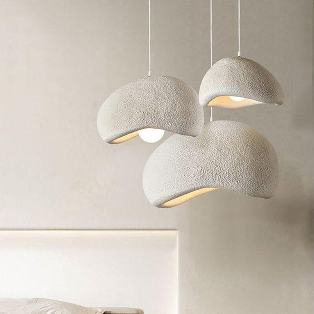 Modern Organic Pendant Light – Handcrafted Textured Lampshade for Cozy ...