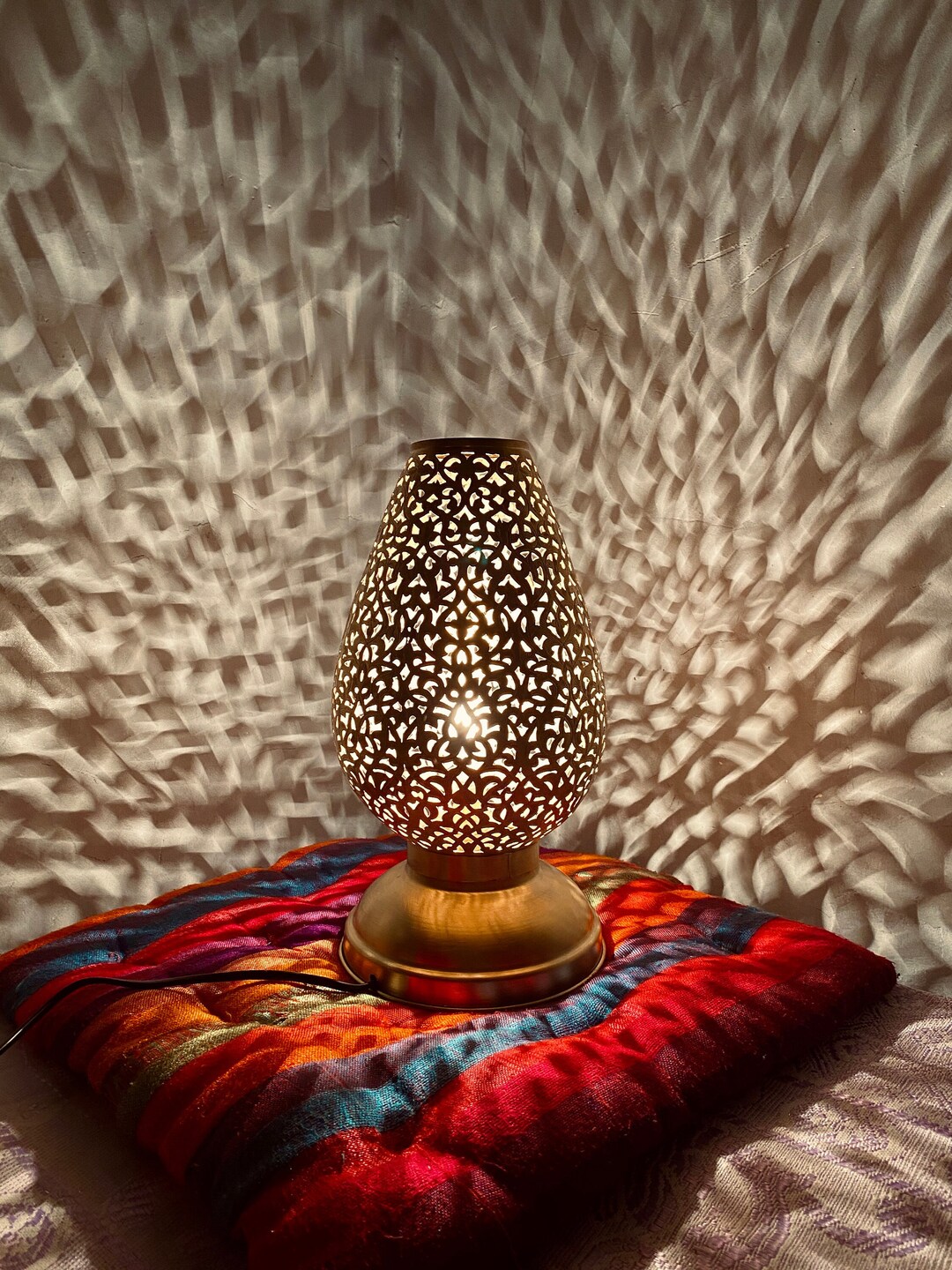 Brass Table Lamp Moroccan Handmade Table Lamp With Arabic - Etsy