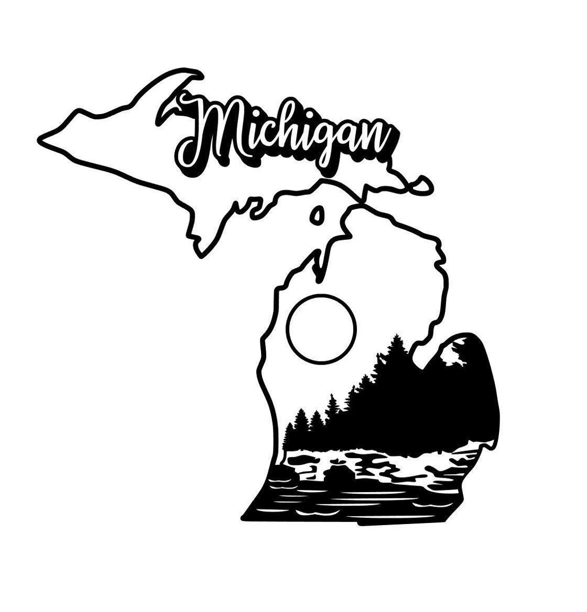 Scenic Michigan Mitten Decal - Etsy
