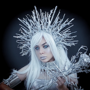 Luxury Ice Crown, Ice Queen, Snow Crystal Crown, Crown With Snowflakes ...