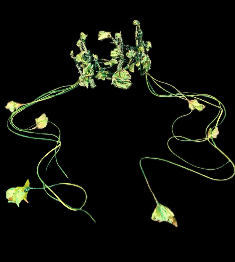 Burning Man, Nymph Flower Tiara: Green Fairy Branch Crown - Midsummer ...