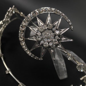 Galaxy Tiara, Moon Headband, Silver Star Tiara, Celestial Crystal Crown ...