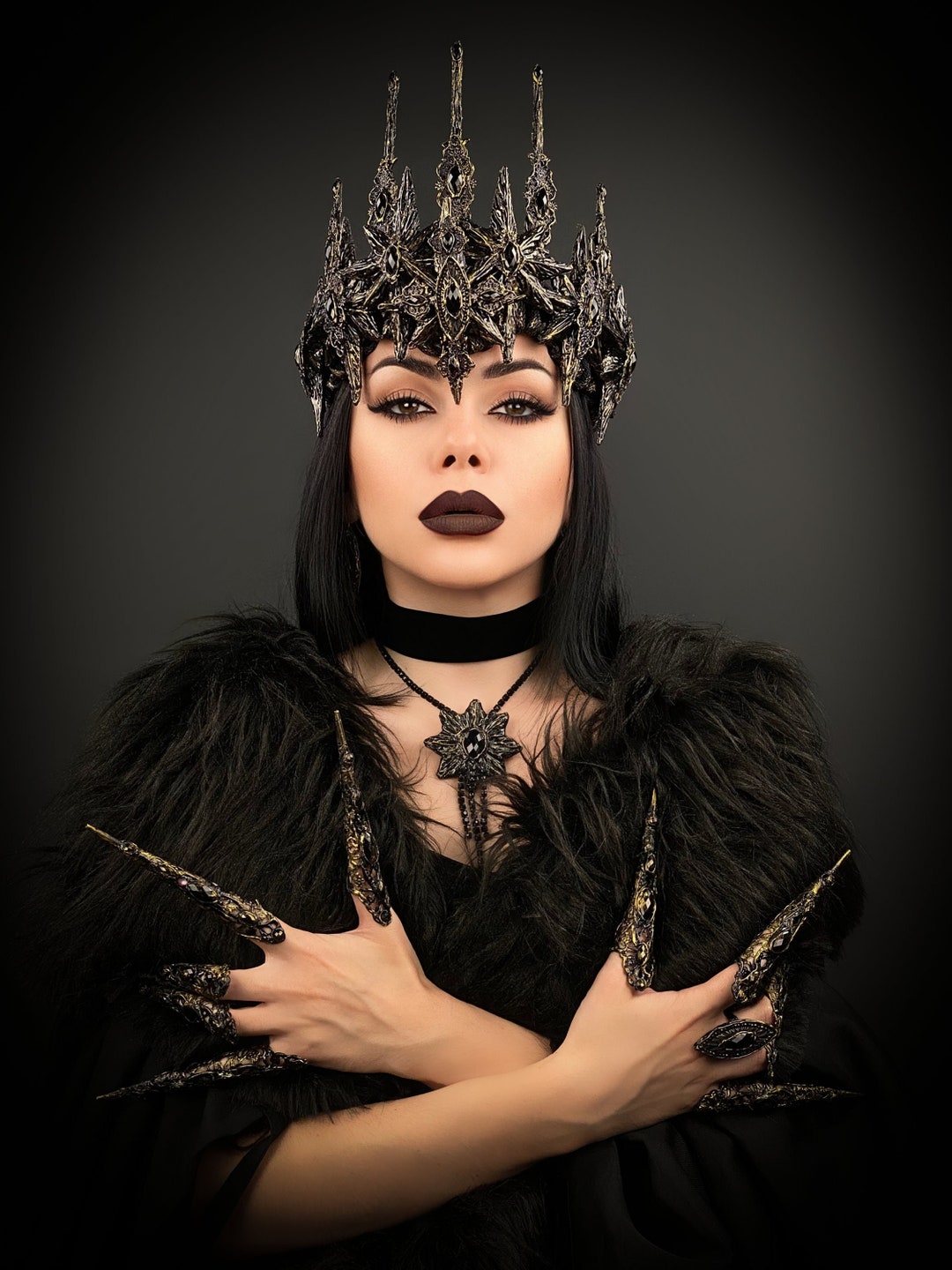 Gothic Queen Crown, Evil Queen Tiara, Devil Crown, Unisex Gothic Crown ...
