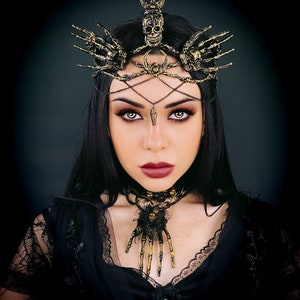 Death Skull Crown, Dark Fairy Queen, Witch Crown, Voodoo Priestess ...