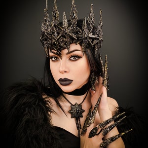 Gothic Queen Crown, Evil Queen Tiara, Devil Crown, Unisex Gothic Crown ...