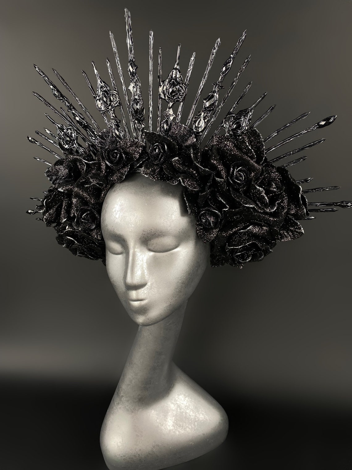 Dark Queen Crown Sugar Skull Halloween Queen Headdress - Etsy