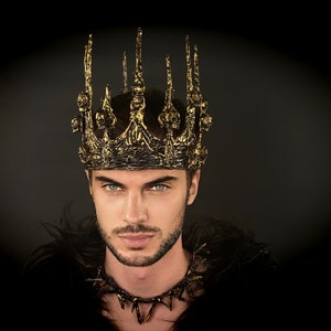 Gothic Men's Crown, Large Men's Crown, Devil Crown, Dark King, Vampire ...