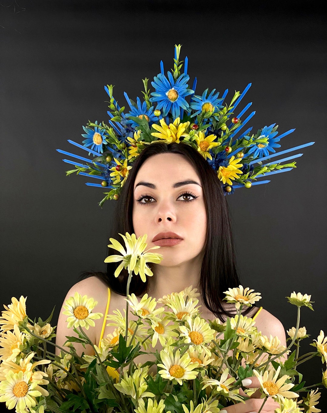 Ukrainian Crown With Daisies, Floral Halo Crown, Ukrainian Flower ...