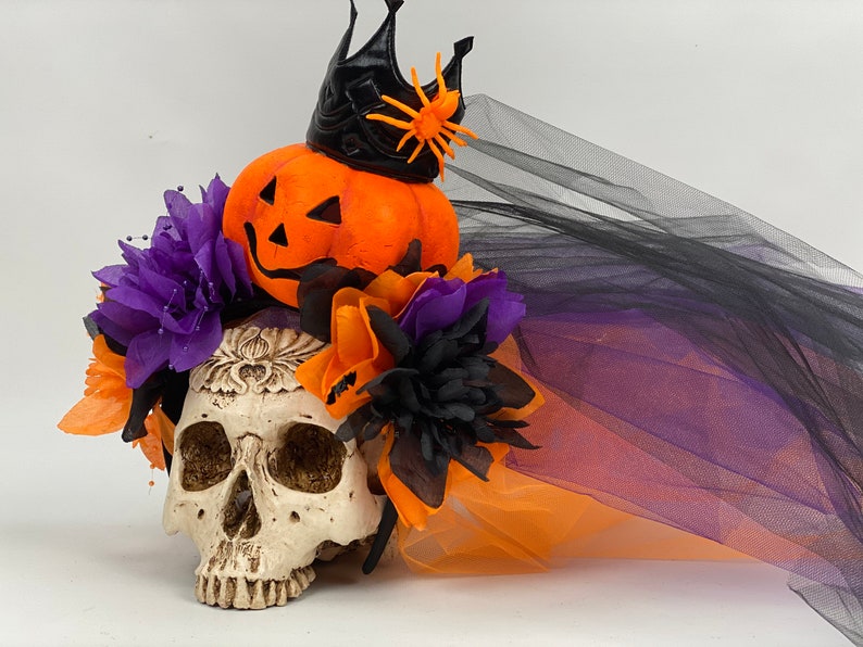 Large Halloween Crown Halloween Pumpkin Costume Halloween - Etsy