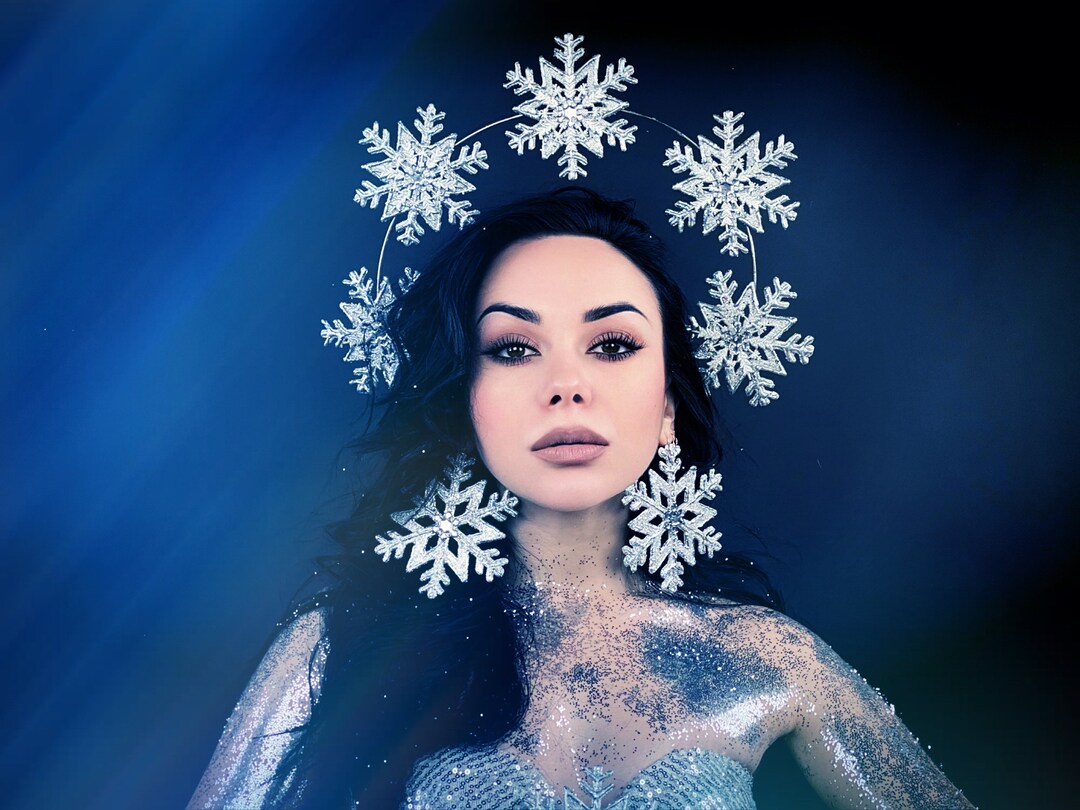 Snowflake Headpiece, Halo Christmas Headdress, Snow Queen Crown ...