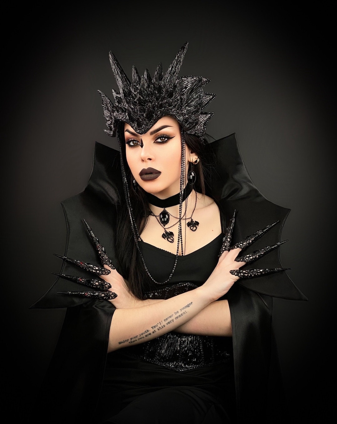 Dragon Queen Tiara, Black Dragon Crown, Dragon Fairy Tiara, Fantasy ...