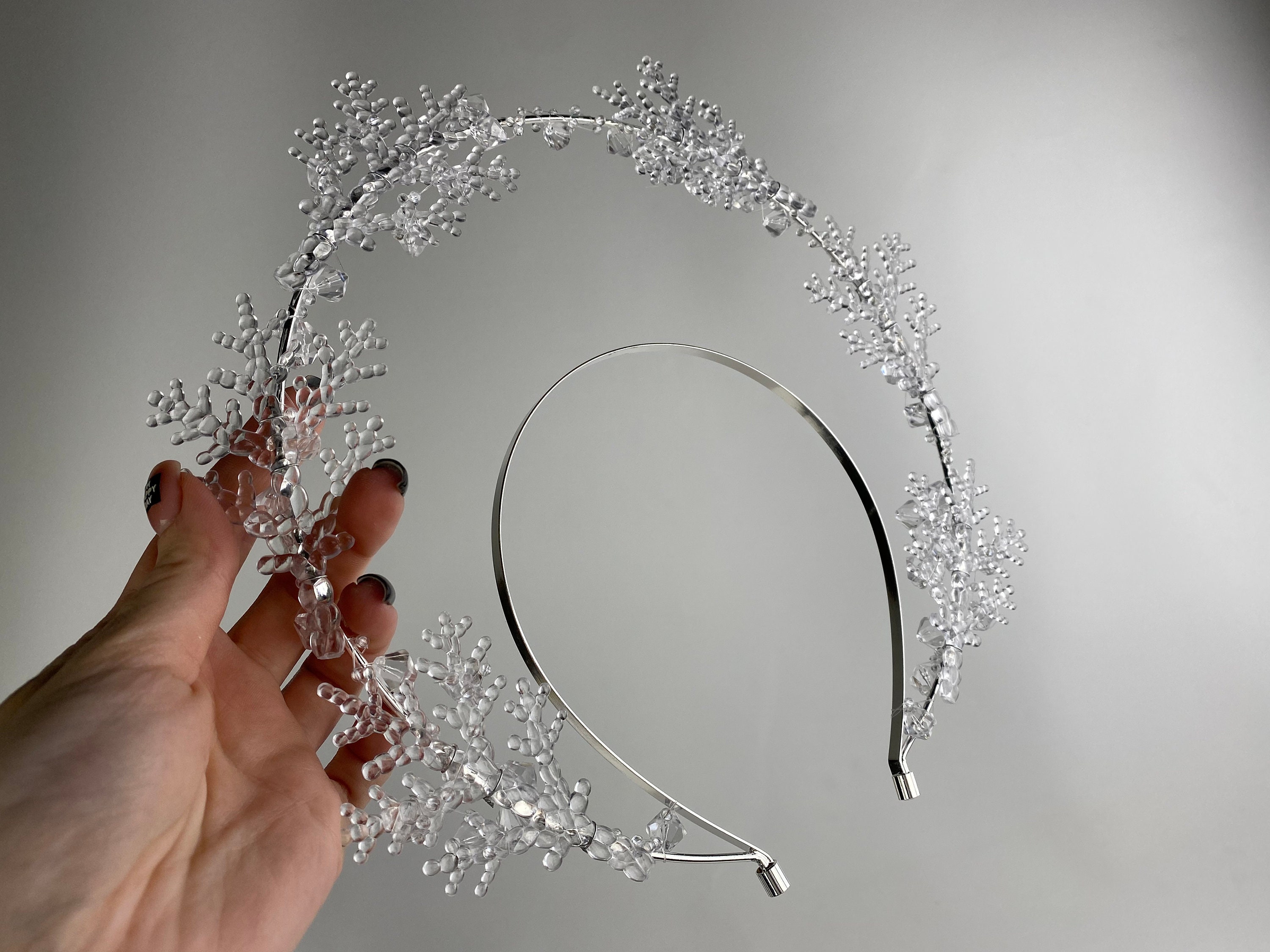 Snow Crystal Crown Ice Queen Crown Crystal Winter Crown | Etsy