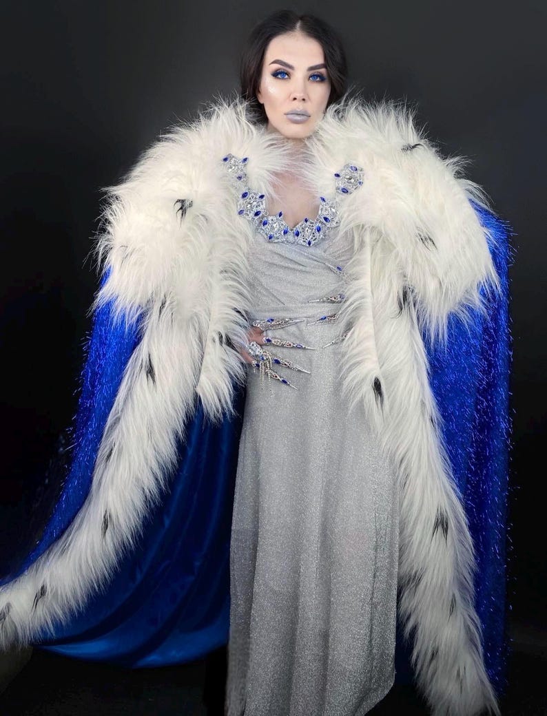 Ice Queen Cape, Royal Blue Cape, Unisex Cosplay - Etsy UK