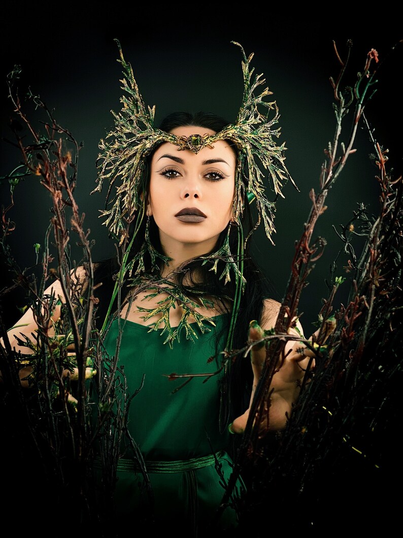 Green Wood Nymph Tiara Wood Elf Tiara Fairy Tiara Elf - Etsy