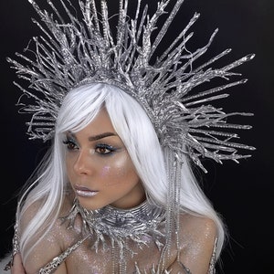 Luxury Ice Crown, Ice Queen, Snow Crystal Crown, Crown With Snowflakes ...