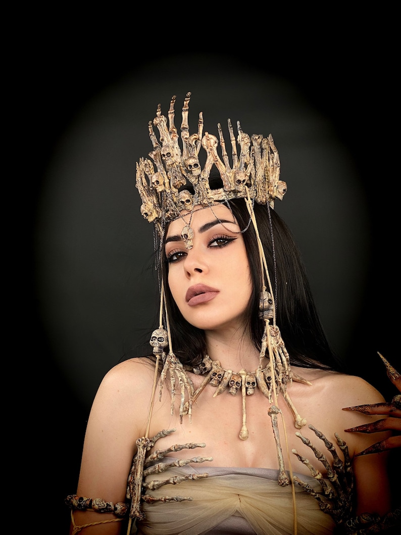 Voodoo Priestess Skull Queen Crown of Bones Dark Queen - Etsy