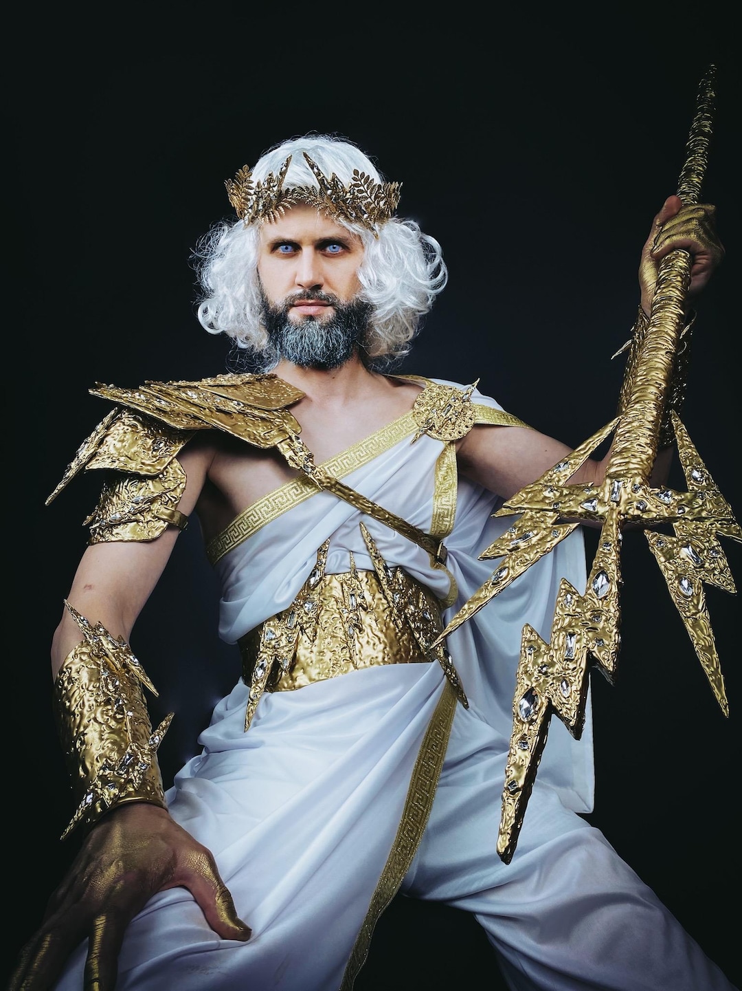 Zeus God Costume, Greek Roman Olympian King, Handmade Toga Party Outfit ...