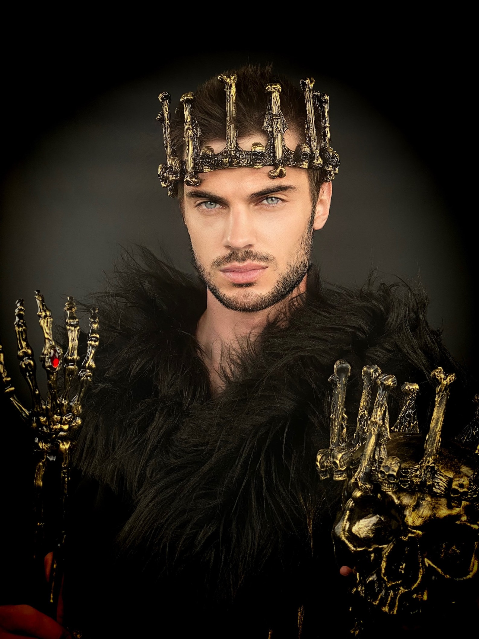 Unisex Bones Gothic Crown Death Skull Crown Skull King - Etsy