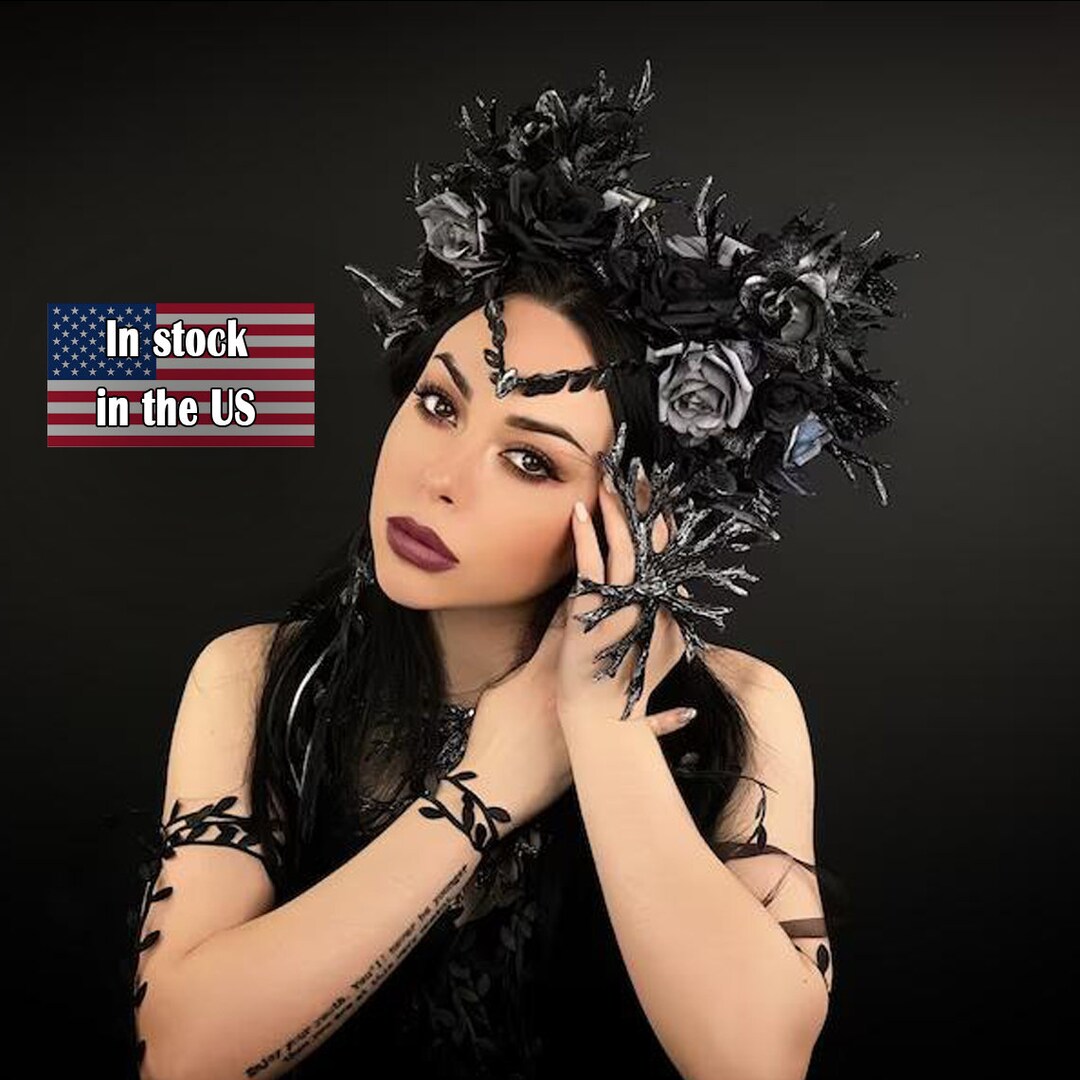 Dark Elf Crown, Dark Fairy Headpiece, Gothic Headpiece, Woodland Tiara ...