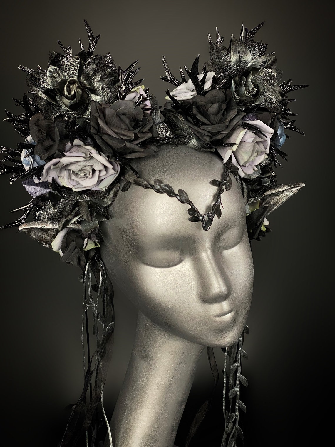 Dark Elf Crown Dark Fairy Headpiece Gothic Headpiece - Etsy