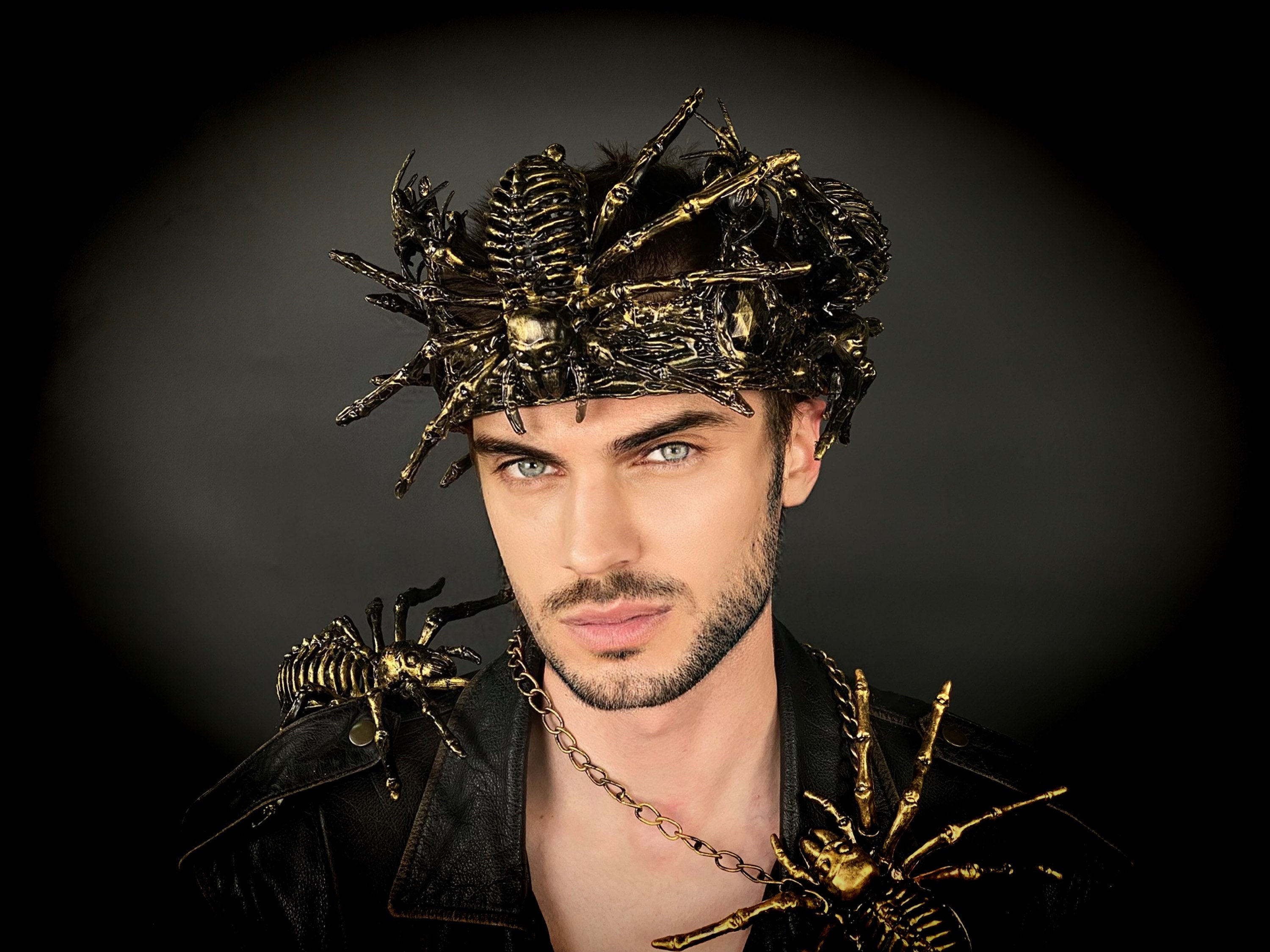 Spider King Crown Big Mens Gothic Crown Spider Crown With - Etsy