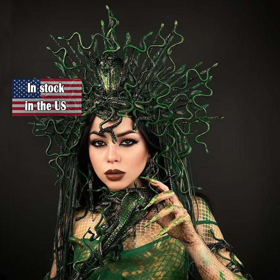 Green Gorgon Halo Crown, VIP Medusa Headpiece, Spiked Gothic Medusa ...