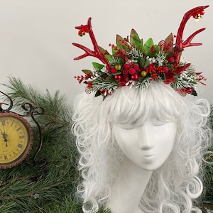 Reindeer Christmas Antlers Headband, Rudolph's Reindeer Headband ...